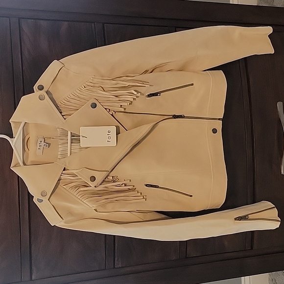 Fate | Jackets & Coats | Nwt Fate Faux Leather Fringe Moto Jacket ...